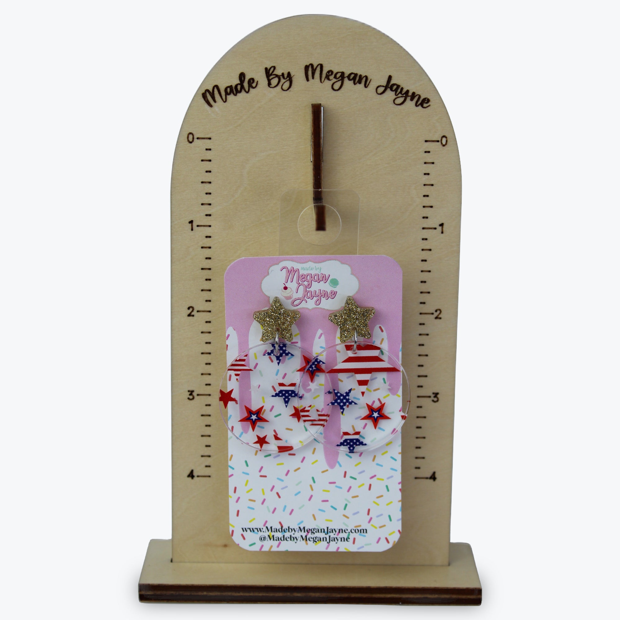 Flag Stars 2 Pc Dangle | Made By Megan Jayne Bake Shop